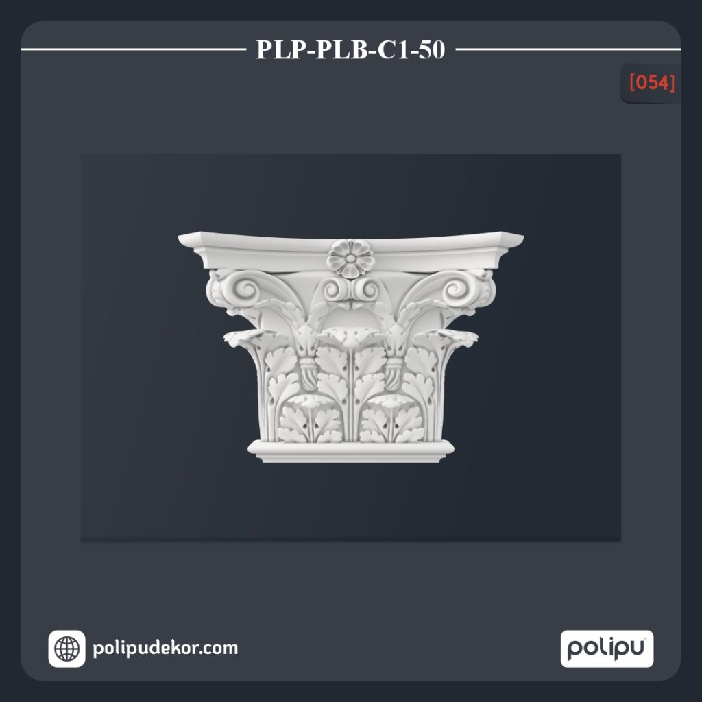 Poliüretan Pilaster Sütun Başlığı | PLP-PLB-C1-50 - Polipu